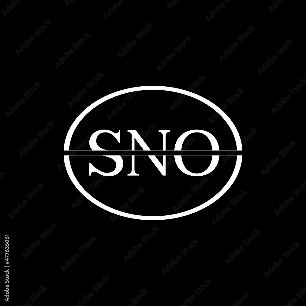 SNO letter logo design with black background in illustrator, vector ...