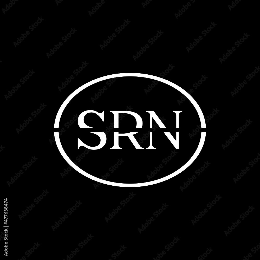 SRN letter logo design with black background in illustrator, vector ...