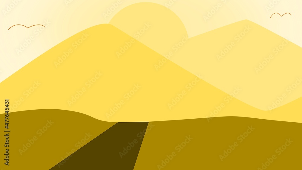 abstract mountain background with sunrise use gradient color for ...