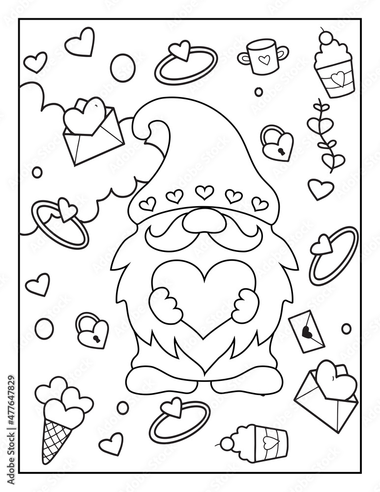 Valentine's Day coloring page for children. Valentines Day coloring ...