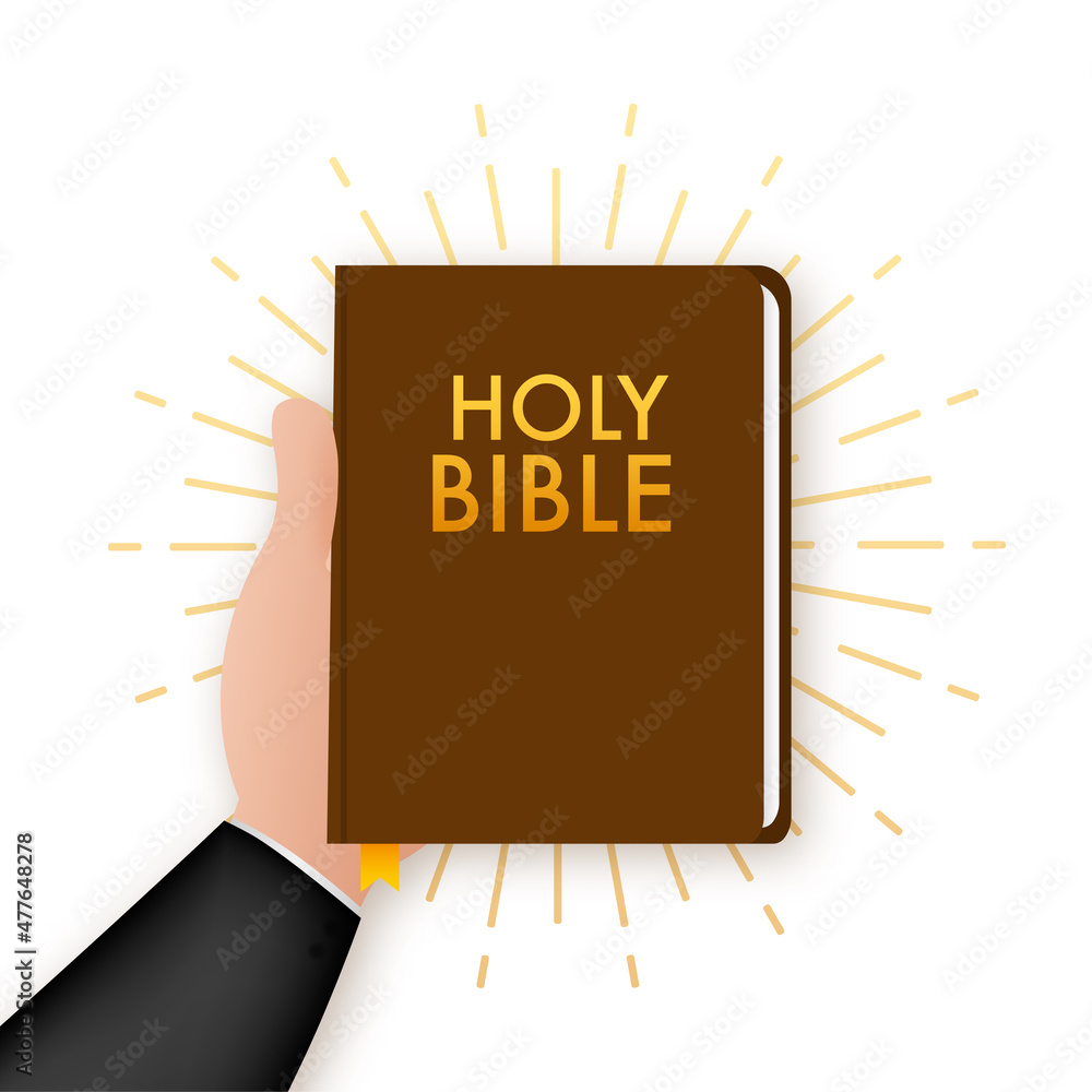 Doodle icon. Book holy bible logo illustration vector. Sketch drawing ...