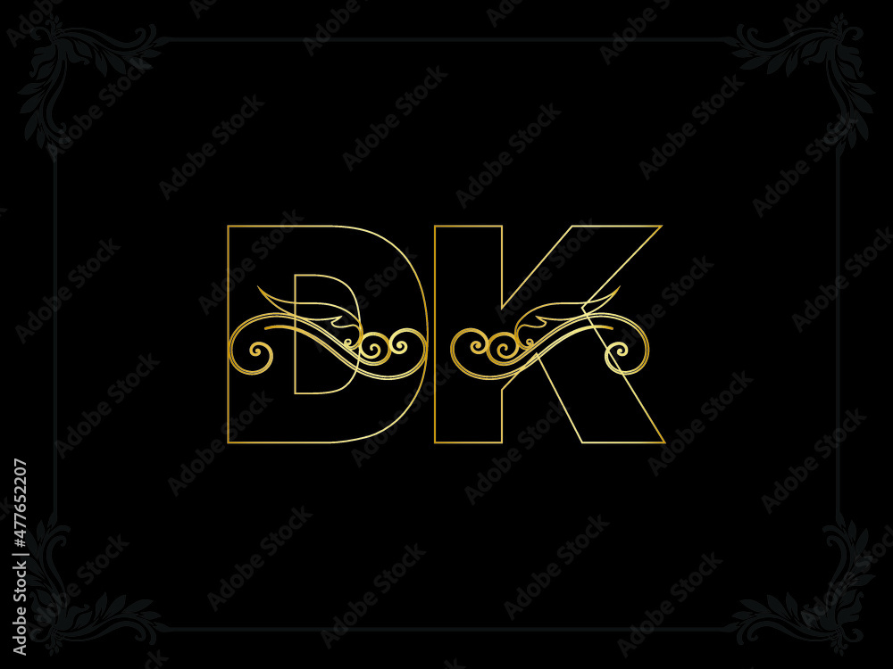 DK letter logo design, New Slime Dk Luxury Logo Design Stock Vector ...