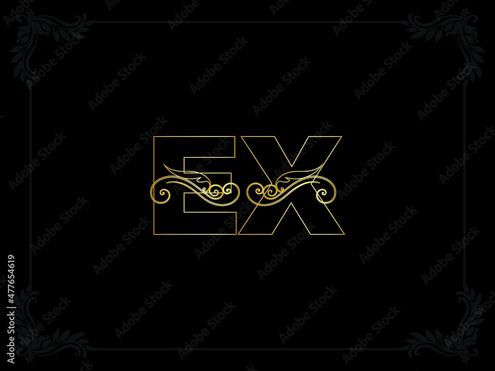 Luxury EX Royal Premium logo, Slime ex Logo Letter with wreath ...