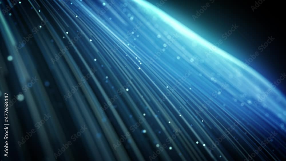 Abstract Light Fiber Strings Flowing Background Loop/ 4k animation of ...