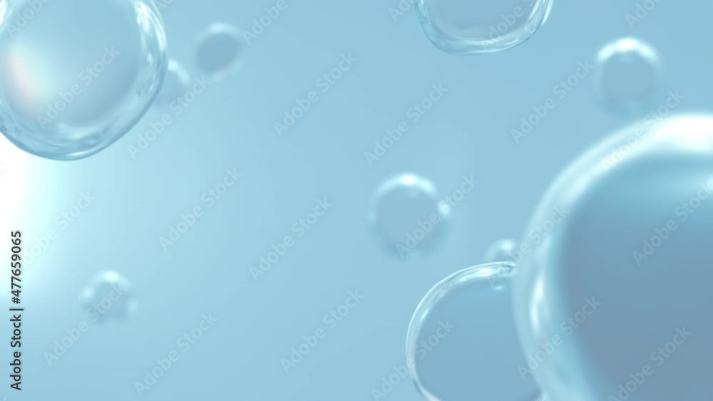 Realistic cosmetic water bubble loop showcase background with light ...