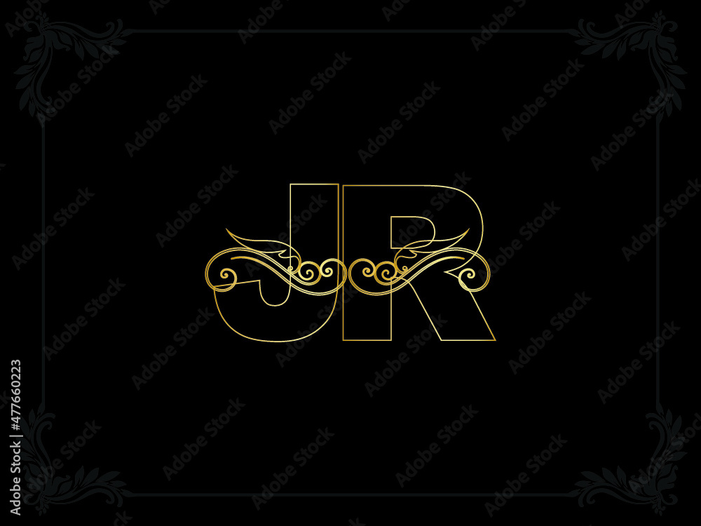 Monogram Luxury JR logo, Letter jr logo minimalist luxury gold color ...