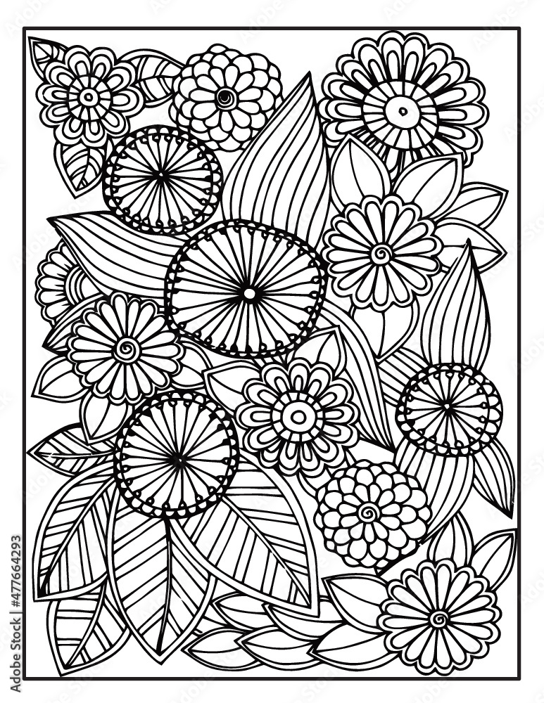 pattern coloring page for adult Stock Vector | Adobe Stock