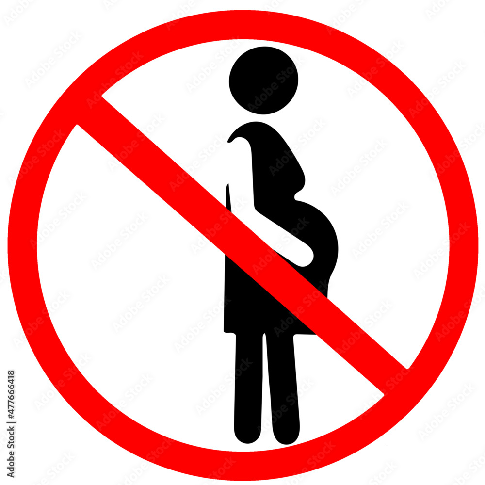 pregnant people not allowed, prohibited for pregnant red circle road ...