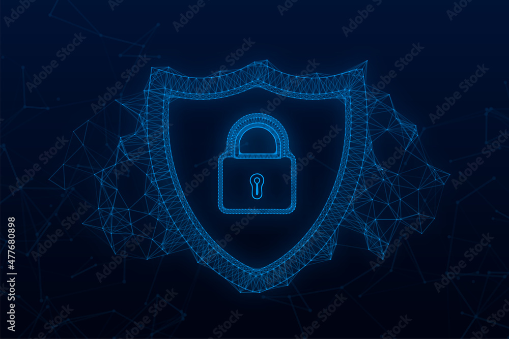 Cyber security vector logo with shield and check mark. Security shield ...