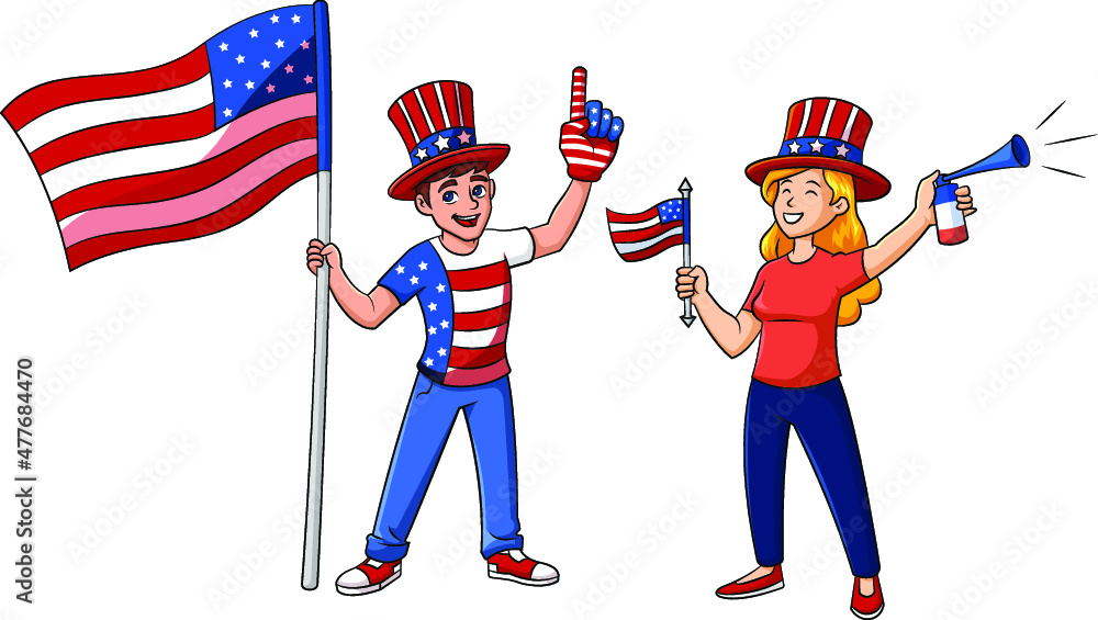 Cartoon vector of a Independence Day themed illustration Stock Vector ...