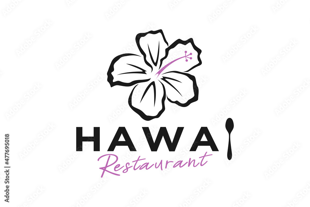 Hawaii Restaurant Logo design inspiration Stock Vector | Adobe Stock