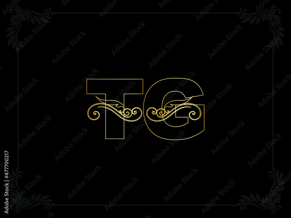 Luxury Letter TG logo, Initial Tg t g is a branded luxury logo with ...
