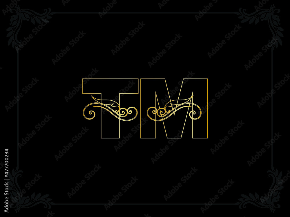 Luxury Letter TM logo, Initial Tm t m is a branded luxury logo with ...