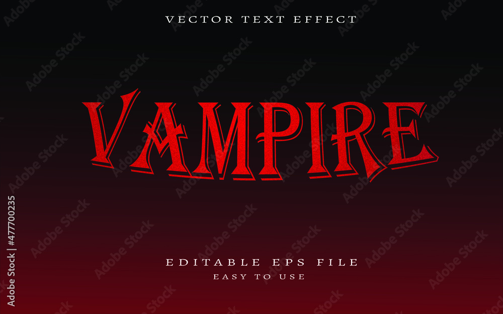 Editable red vampire text effect with blood and sponge texture Stock ...