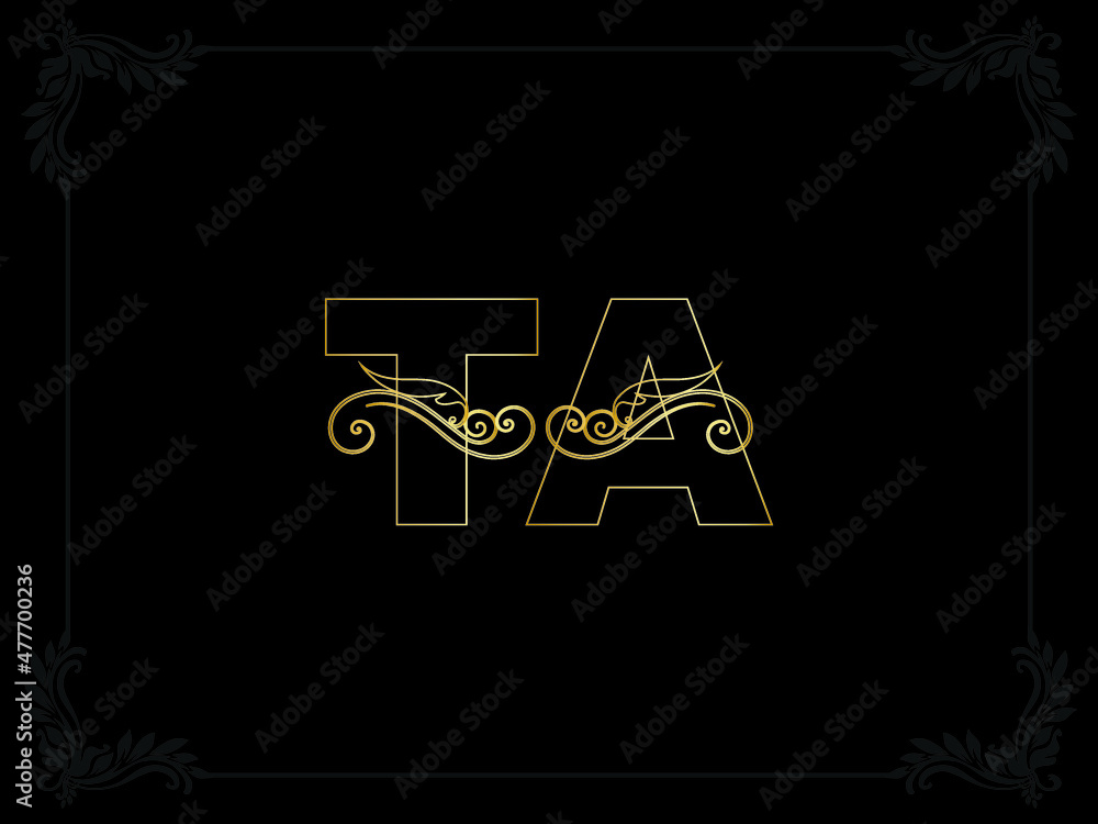 Luxury Letter TA logo, Initial Ta t a is a branded luxury logo with ...