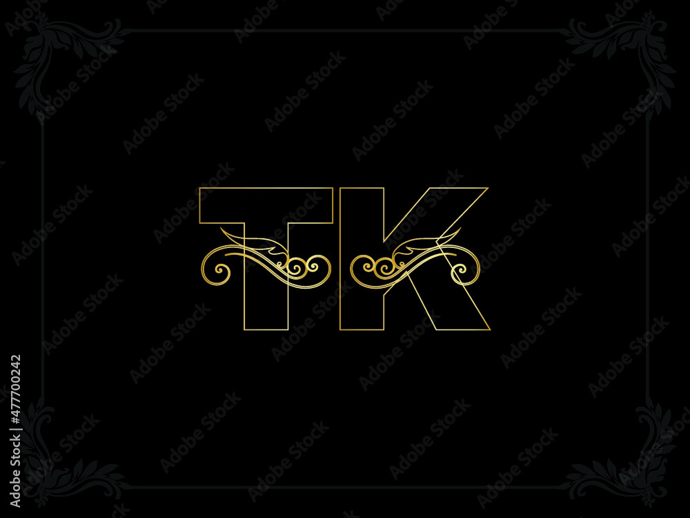 Luxury Letter TK logo, Initial Tk t k is a branded luxury logo with ...