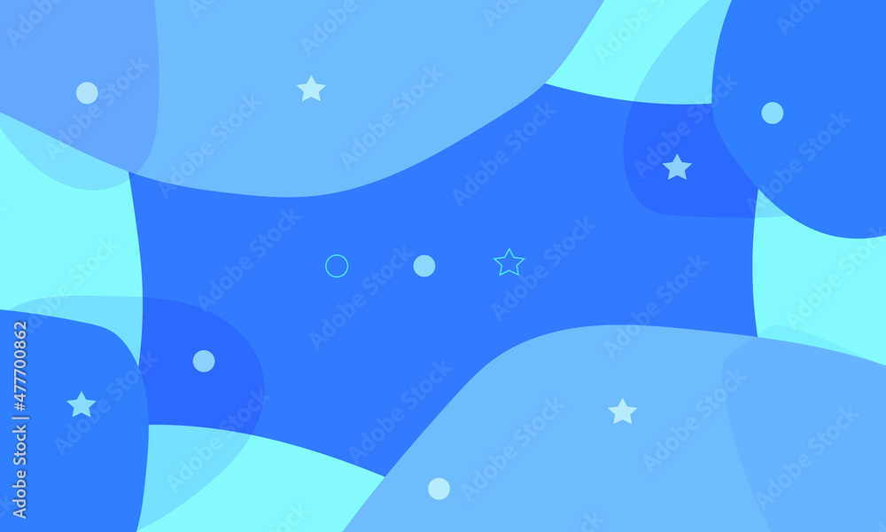Wavy Blue Abstract Background With Shapes Stock Vector Adobe Stock