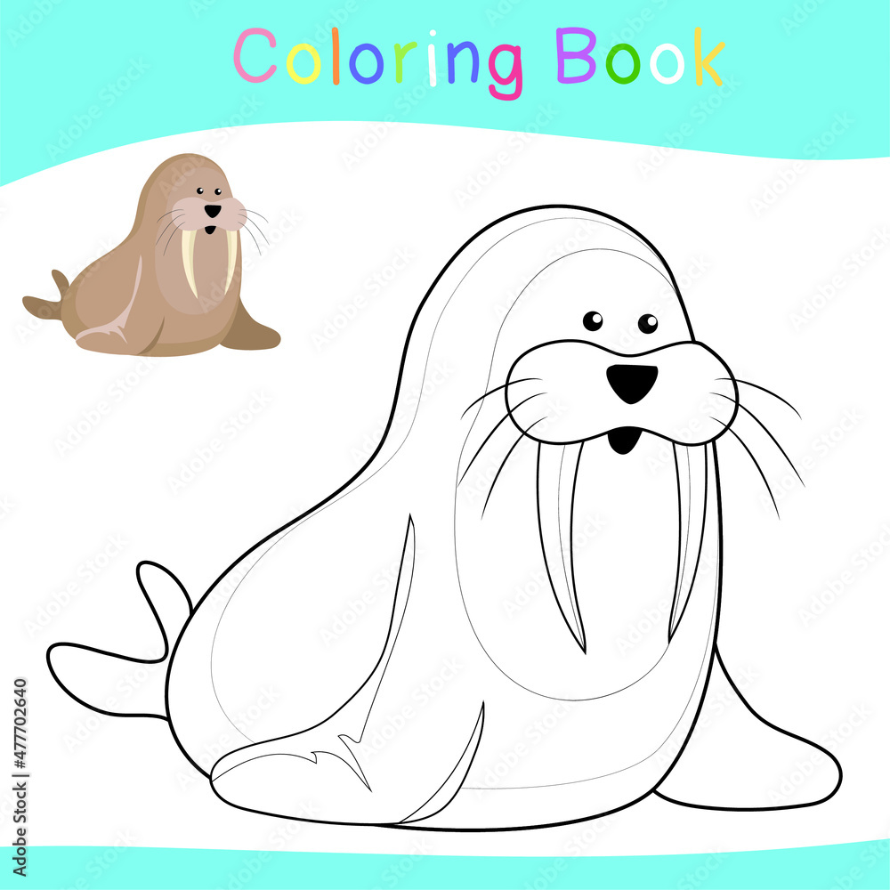Coloring sea animals worksheet page. Educational printable coloring ...