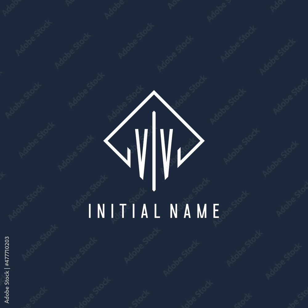 VV initial logo with luxury rectangle style design Stock Vector | Adobe ...