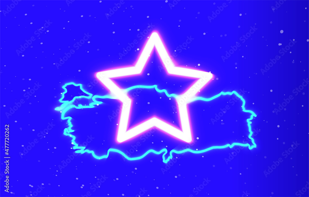 Special collection of star neon with Turkey map. Download the unique ...