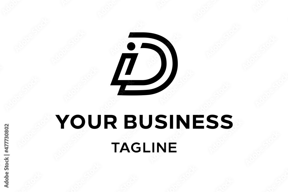 id Logo Design Stock Vector | Adobe Stock