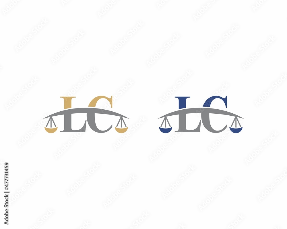 Letters LC Logo With Scale of Justice Logo Icon 001 Stock Vector ...