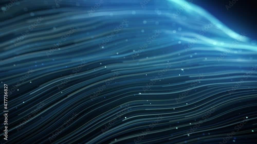 Abstract Light Fiber Strings Flowing Background Loop/ 4k animation of ...