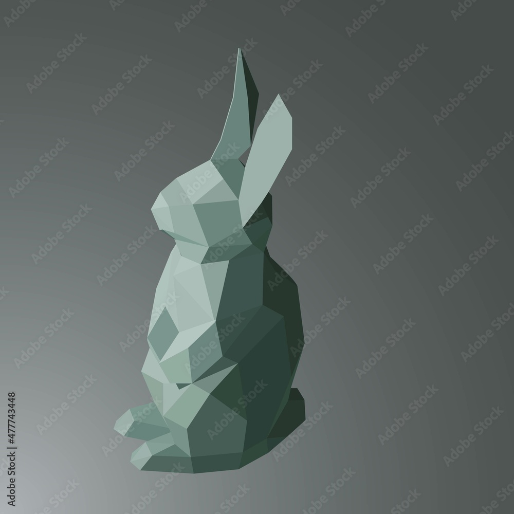 Papercraft rabbit Small bunny 3D Low Poly Paper Sculpture DIY gift ...
