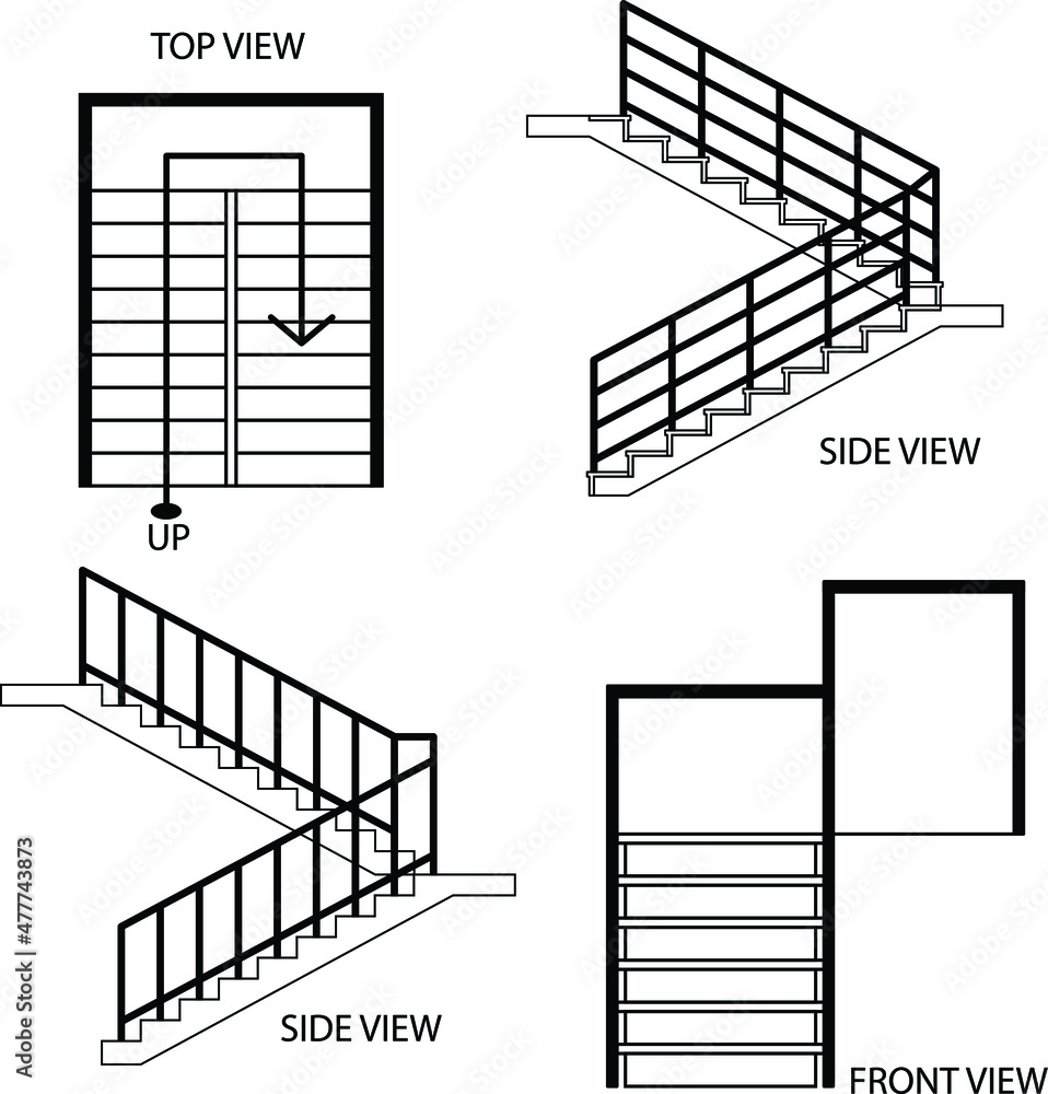 Staircase Side View Clipart