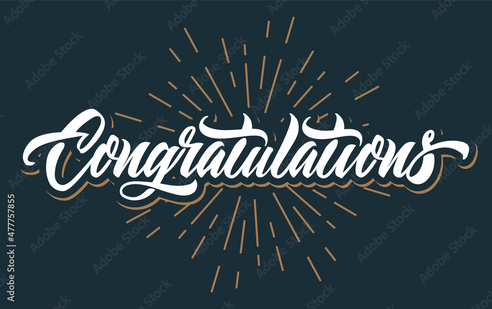 Congratulations - Typography, Calligraphy for greeting, typography ...