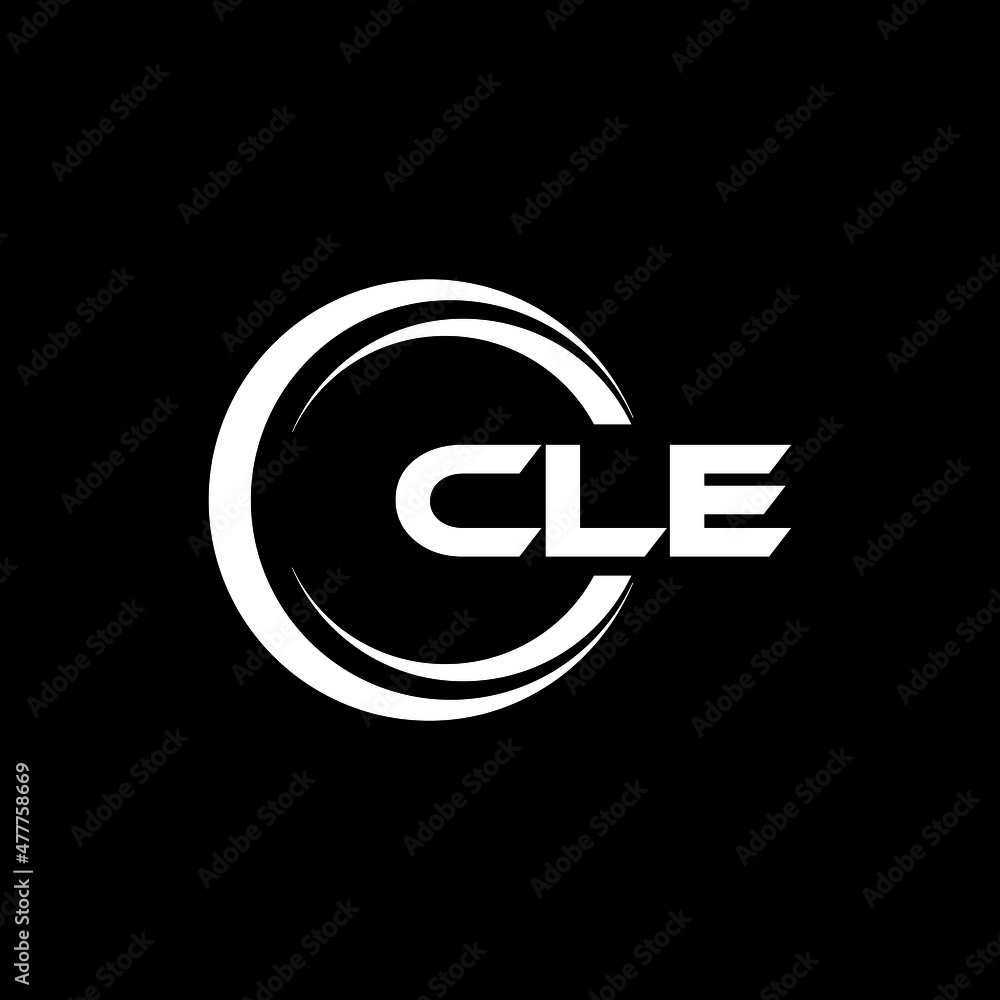 CLE letter logo design with black background in illustrator, vector ...