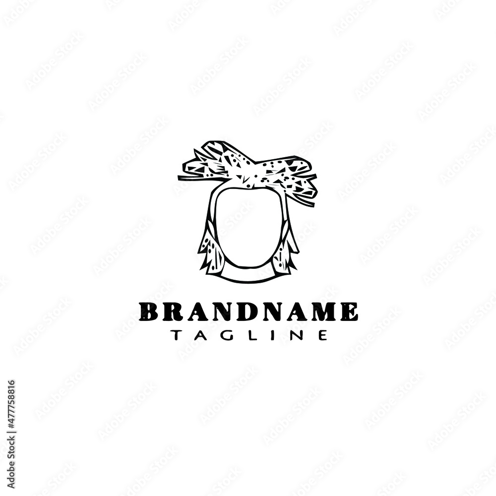 dreads logo cartoon template icon design black isolated vector ...