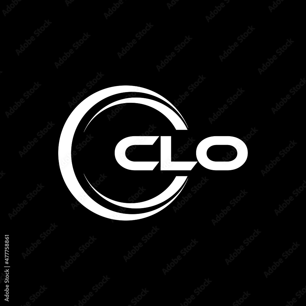 CLO letter logo design with black background in illustrator, vector ...