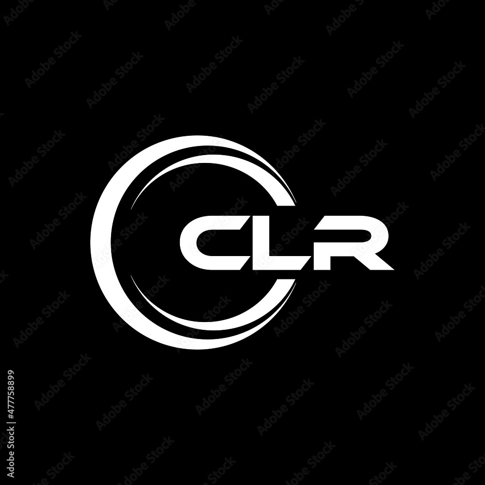 CLR letter logo design with black background in illustrator, vector ...
