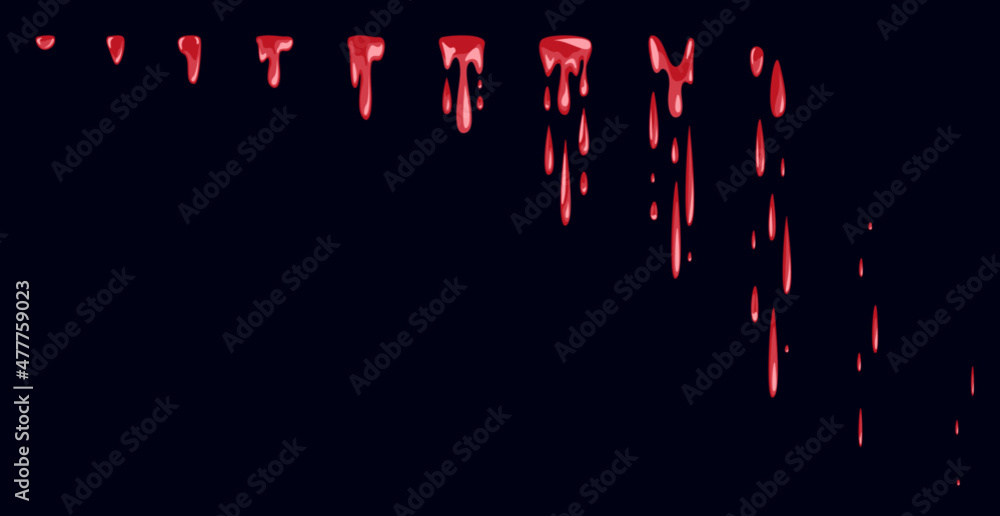 Red water or blood. A sprite sheet, a water trap, a splash. Animation ...