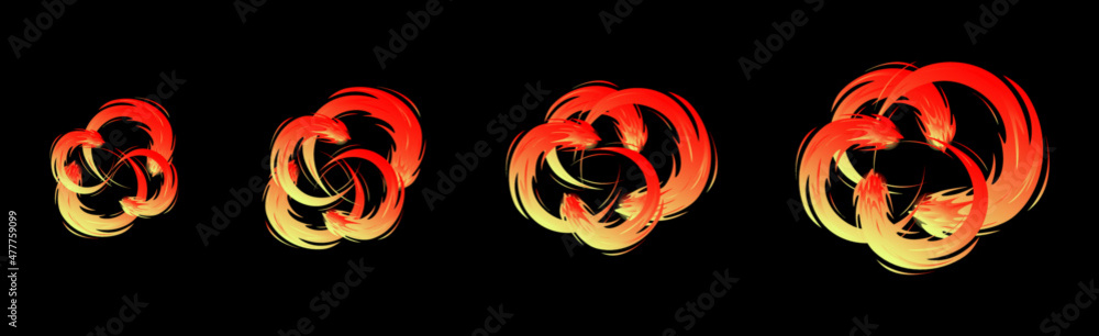 Fiery ball. Sprite sheet. Fiery spirals Stock Vector | Adobe Stock