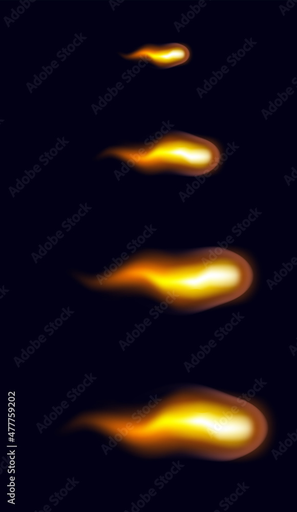 Fire animation sprites. Comet. Animation for game or cartoon. Vector ...