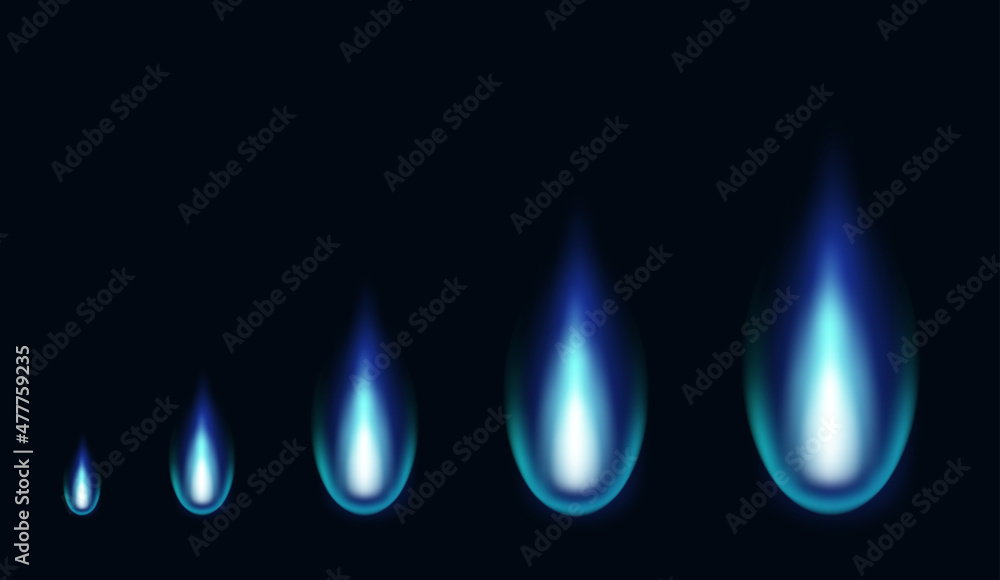 Blue fire animation sprites. Stock Vector | Adobe Stock