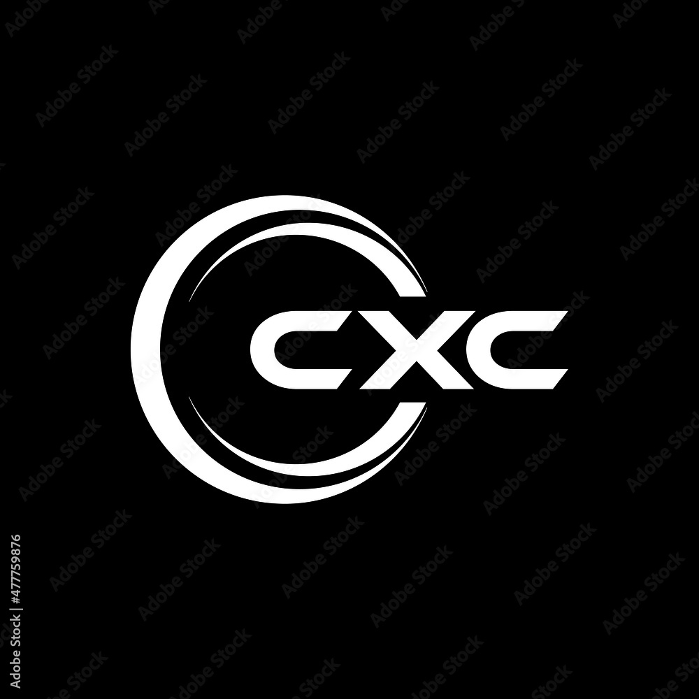 CXC letter logo design with black background in illustrator, vector ...