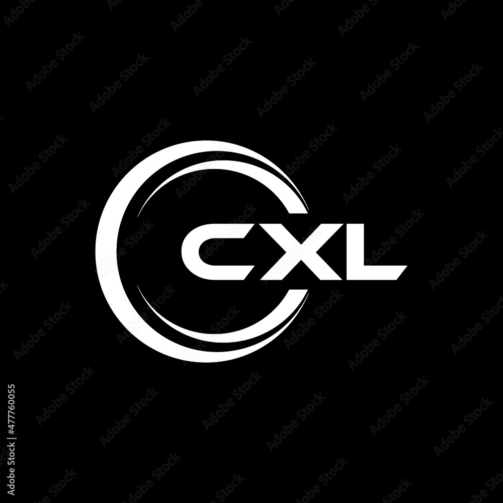 CXL letter logo design with black background in illustrator, vector ...