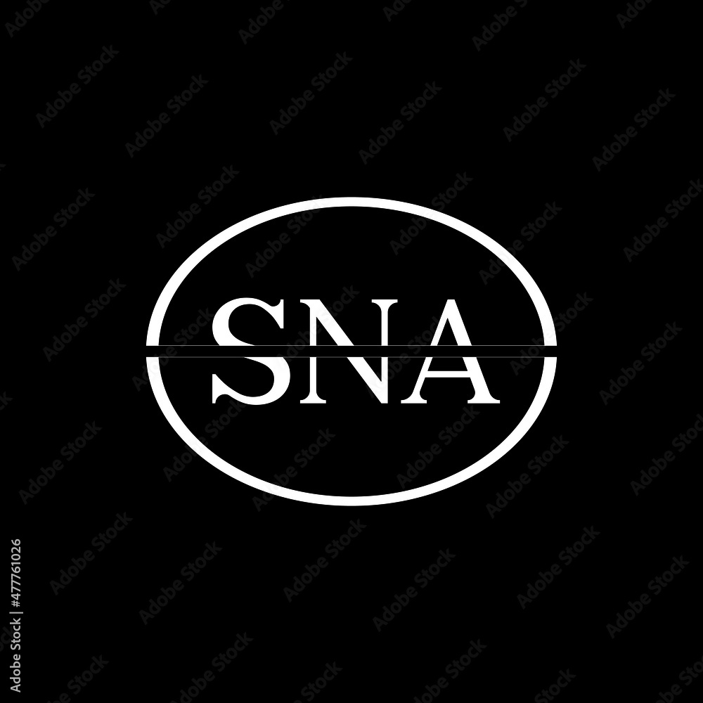 SNA letter logo design with black background in illustrator, vector ...