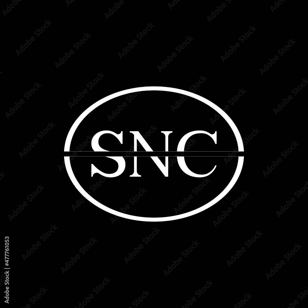 Vecteur Stock SNC letter logo design with black background in ...