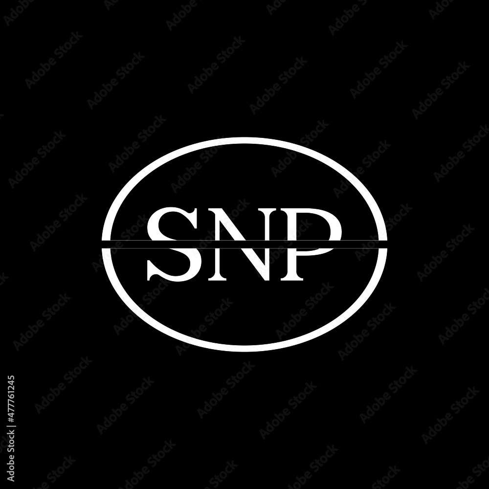 Vecteur Stock SNP letter logo design with black background in ...