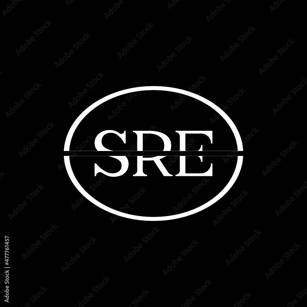 SRE letter logo design with black background in illustrator, vector ...