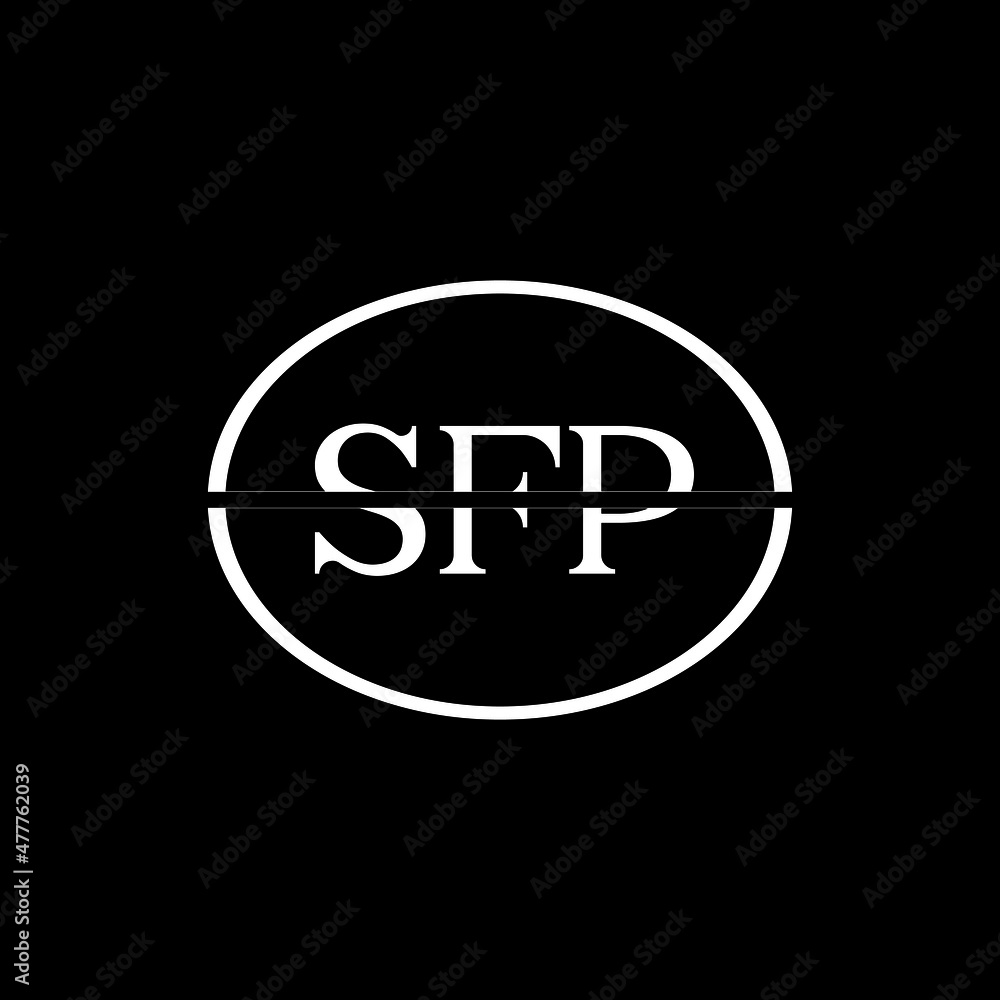 Vecteur Stock SFP letter logo design with black background in ...