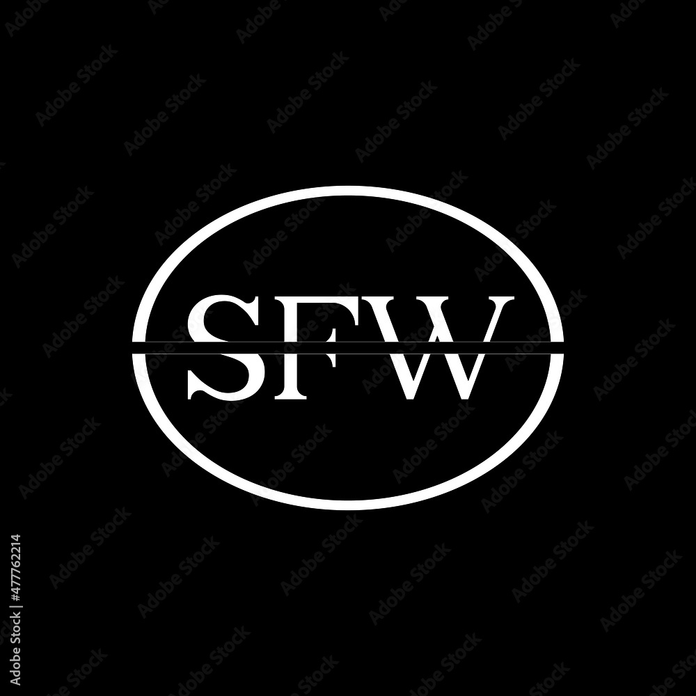 SFW letter logo design with black background in illustrator, vector ...