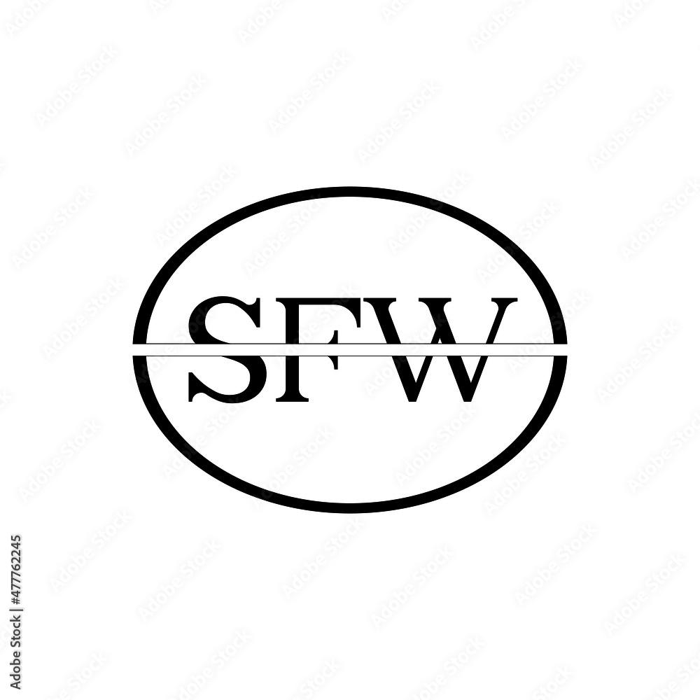 SFW letter logo design with white background in illustrator, vector ...