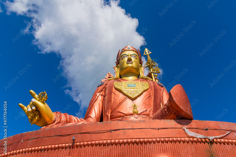 Samdruptse statue , a huge buddhist memorial statue in Sikkim, blue ...