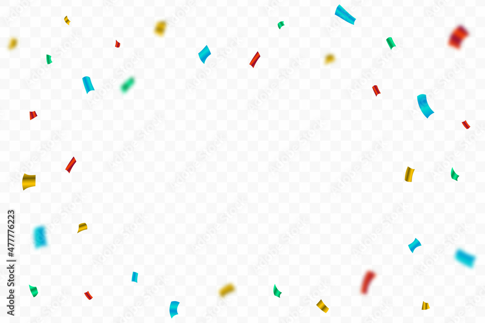 Colorful shiny confetti explosion isolated on transparent background ...