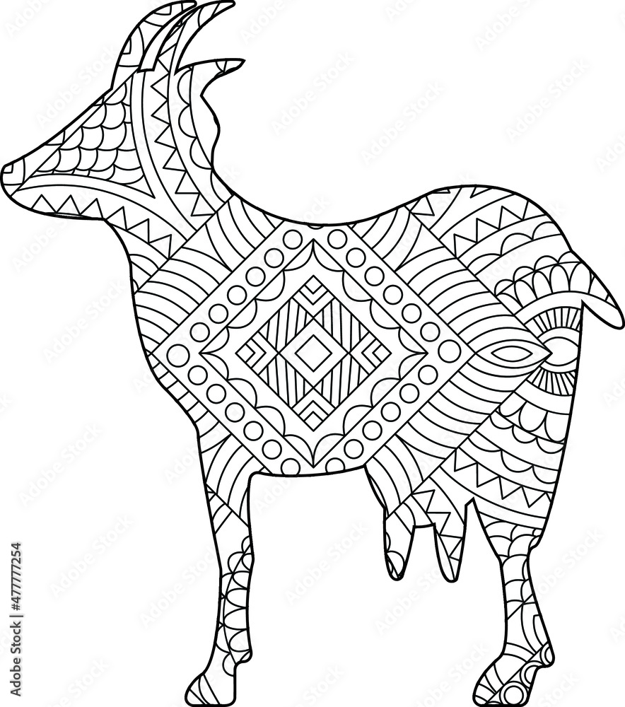 Animal Coloring Page Stock Vector | Adobe Stock
